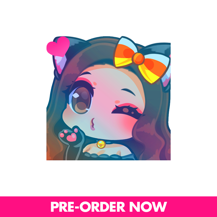 Nerdy's Black Cat Kiss Sticker