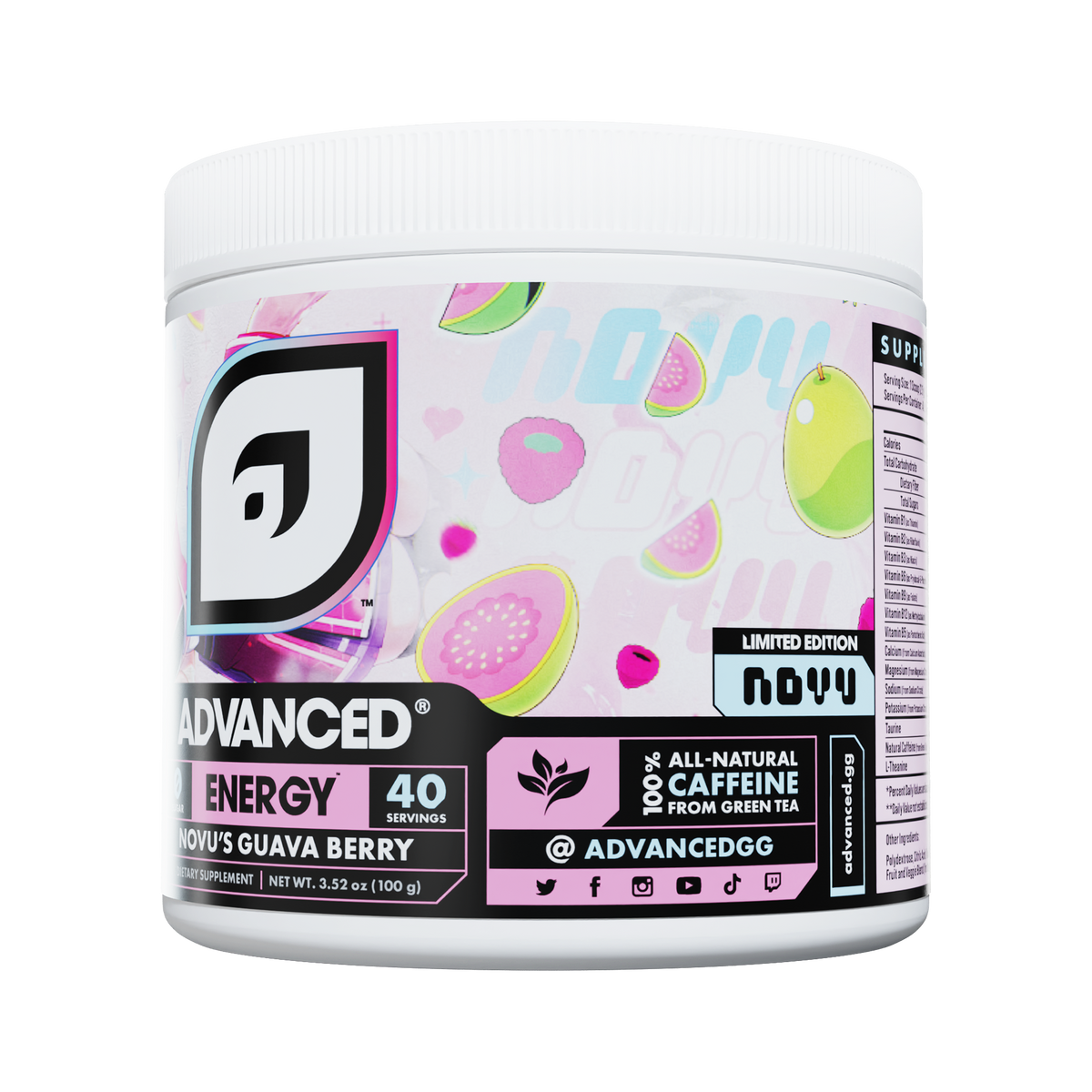 Novu's Guava Berry Energy Gaming Supplement