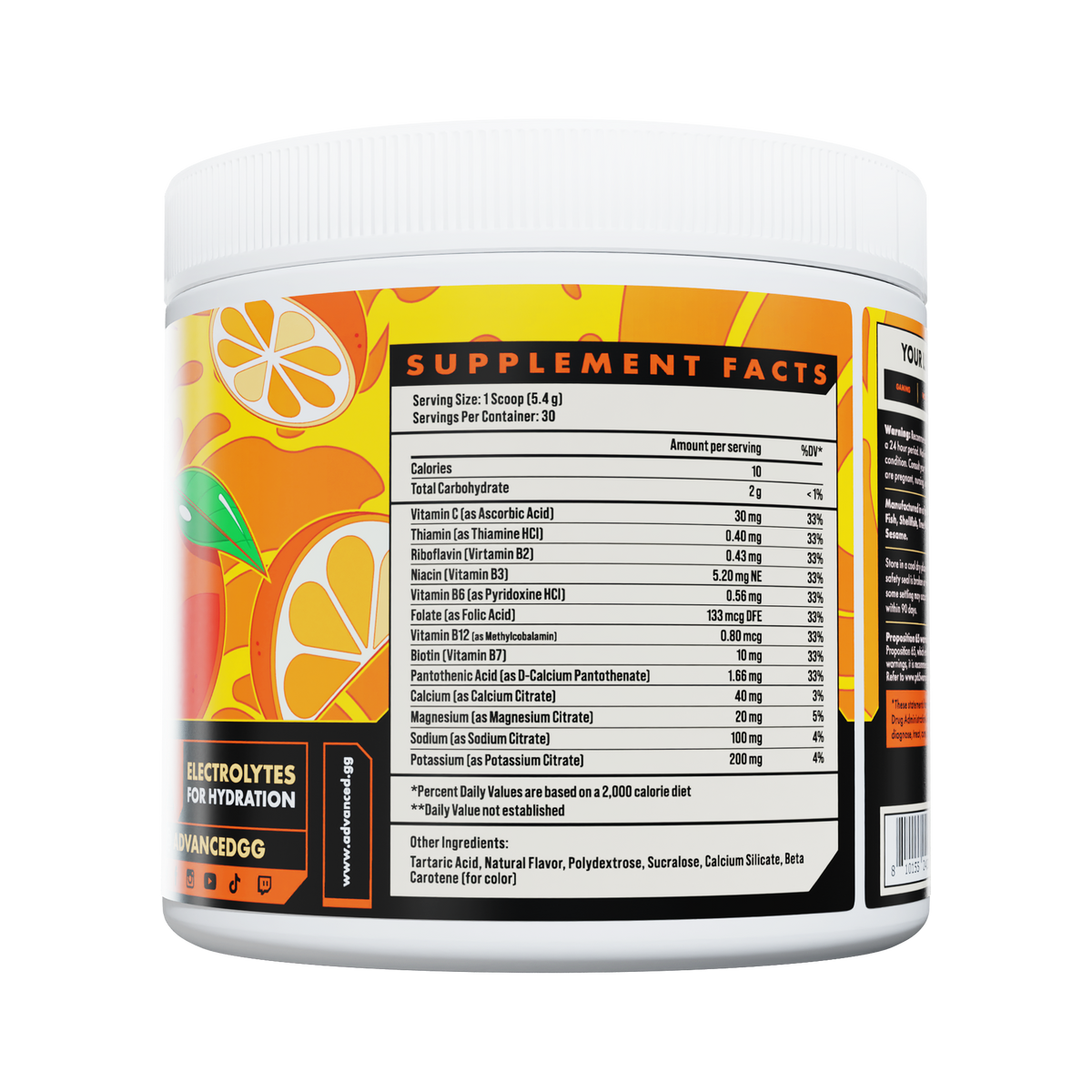 Tangerine Hydration Gaming Supplement