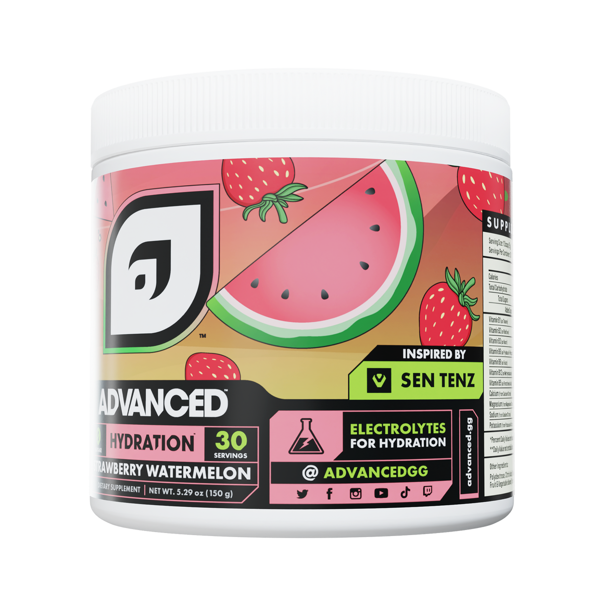 Tenz' Strawberry Watermelon Hydration Gaming Supplement