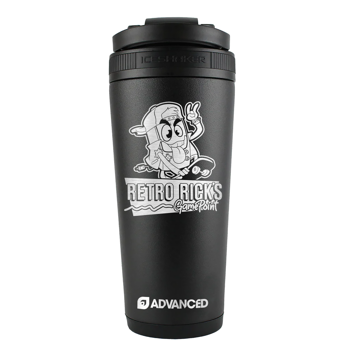 Retro Rick's Custom 26oz Ice Shaker - Black