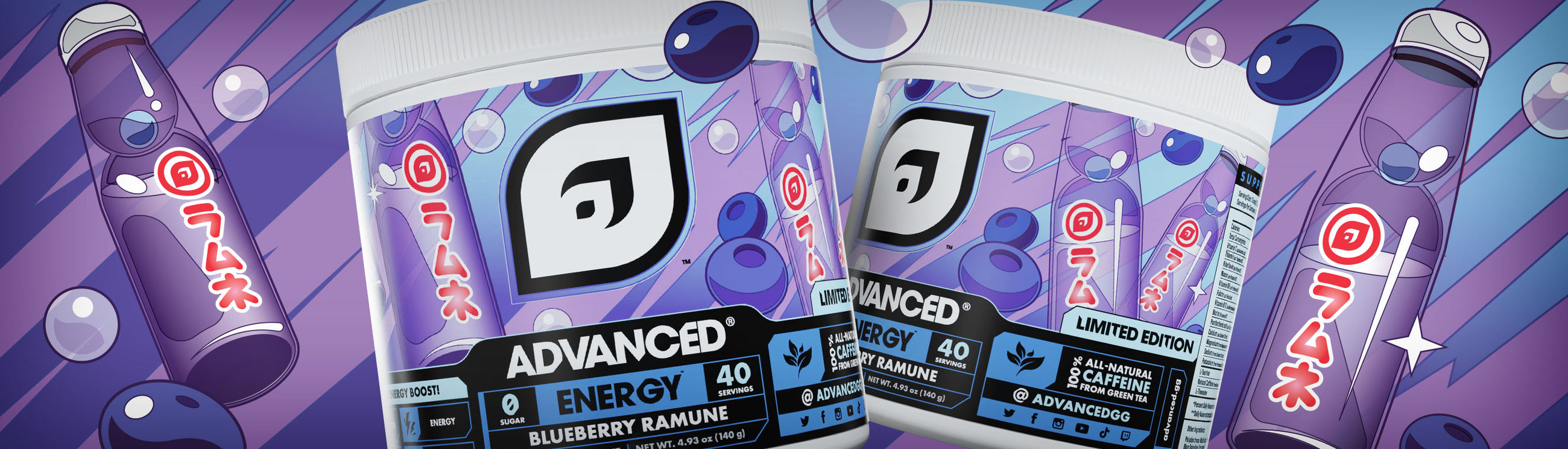 Blueberry Ramune Energy Gaming Supplement