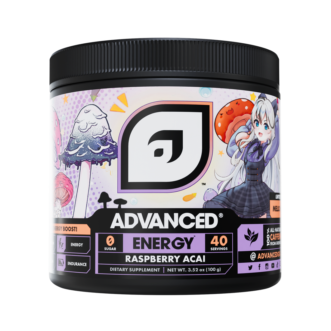 Mello's Raspberry Acai Energy Gaming Supplement